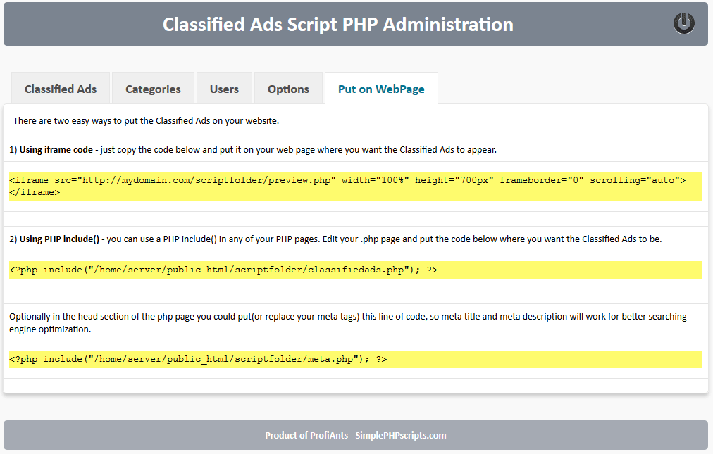 Classified Ads Script Php Posted By Nevenov Hotscripts General