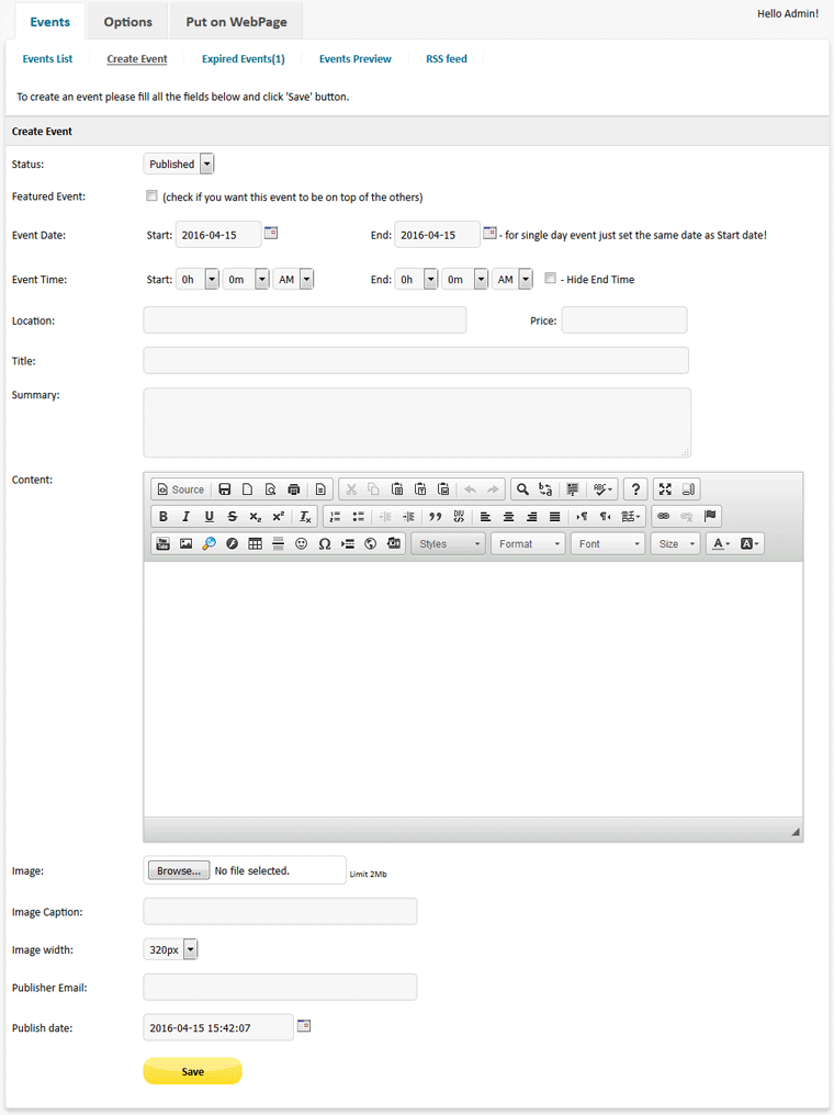 Event Script Php Posted By Nevenov Hotscripts Calendars